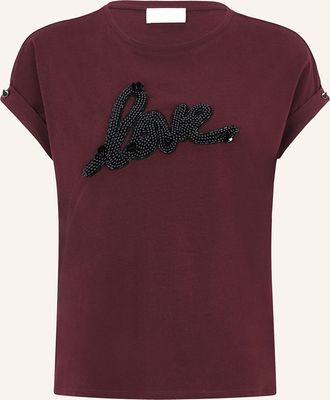 Cartoon Cartoon T-Shirt Mit Schmucksteinen lila