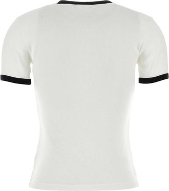 Courr&egrave;ges Heritagewhiteblack Exterior: Cotton T-Shirt T-shirts And Polos