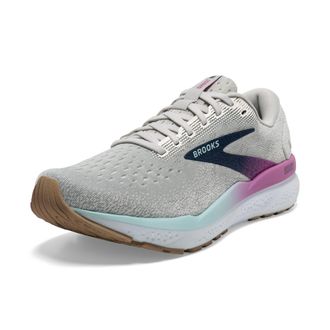 Brooks Ghost 16 Neutral Damen-Laufschuh, Weiß/Grau/Estate Blue, 6.5 Wide