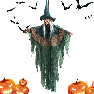 Generico Halloween-Hexendekoration | Animierte sprechende Hexen - Klangaktivierung mit beleuchteten Augen, gruselige Dekoration für Partys, Karneval, Hof, Vers