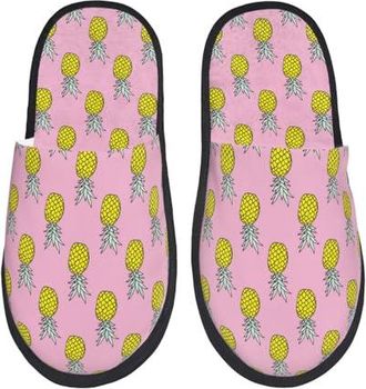 Generic Chaussons Femme Homme Ananas Jaune Mignon Rose House Chaussures Adultes Lavable Pantoufles DExtérieur, Pour Mariage, Hommes, Femmes, M