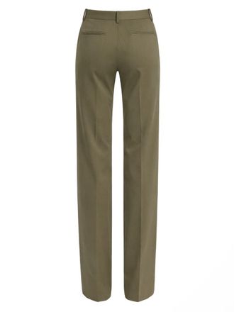 Victoria Beckham Wool-Blend Straight-Leg Trousers - Green