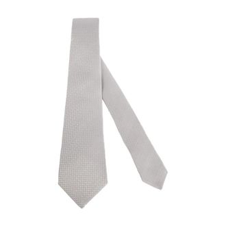 Kiton Seidenkrawatte mit geometrischem Design - - Accessories - Herren - Grau - ONE SIZE
