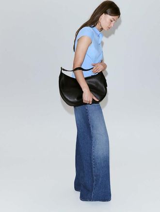 Mango Tailliertes Kurzarmhemd himmelblau - Damen - XS - MANGO