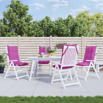 vidaXL Vidaxl - Coussins de chaise &agrave; dossier haut lot de 4 rose tissu oxford