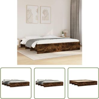 vidaXL The Living Store - vidaXL Bettgestell ohne Matratze R&auml;uchereiche 180x200 cm Holzwerkstoff