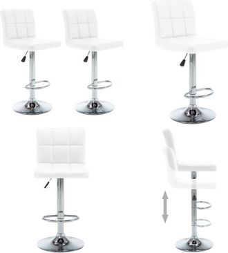 vidaXL Barhocker 2 Stk. Weiß Kunstleder - Barhocker - Küchenhocker - Sitzhocker - Hochstuhl - Bartisch Stühle - Home & Living