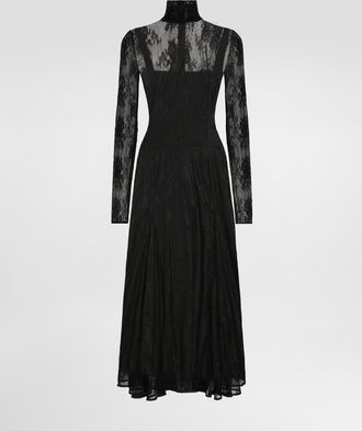 Dolce & Gabbana Kleid Aus Chantilly-spitze - Frau Kleider Schwarz 44