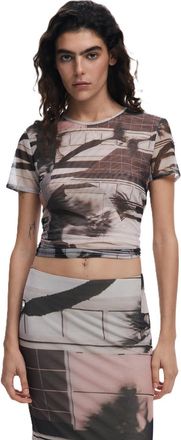 Desigual Damen 25SWTK99 T-Shirt, Black, XL