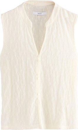 Next Blusentop Durchgeknöpftes transparentes Spitzenoberteil (1-tlg)