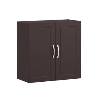 SoBuy Meuble Haut Salle de Bain Suspendu Armoire Murale avec Étagère Réglable et Porte Rangement Mural Compact pour Salle de Bain, WC ou Cuisine Marron 60x3