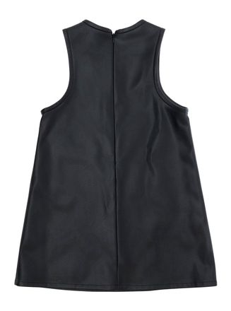 Marni Girls Dress With Eco-Leather Trim, Black Polyester