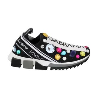 Dolce & Gabbana Kristalldetail Slip-On Sneakers - - Shoes - Damen - Mehrfarbig - 35 EU