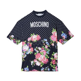 Moschino Dots And Roses T-Shirt Kleid - - Tops - Damen - Mehrfarbig - M