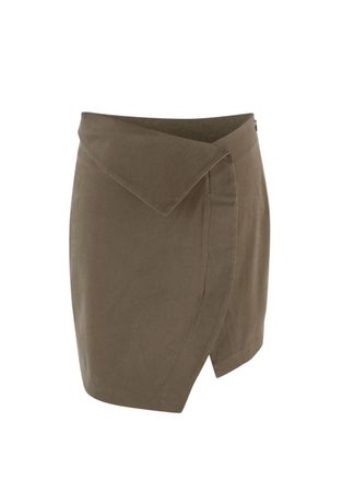 The Attico Khaki Asymmetric Mini Skirt Size S