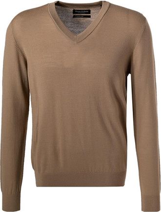 Marc O'Polo Herren Pullover braun Wolle unifarben