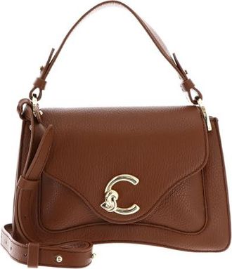 Coccinelle Cuir sac à épaule bandoulière sac à main C-Me Grained Leather Handbag Cognac brun
