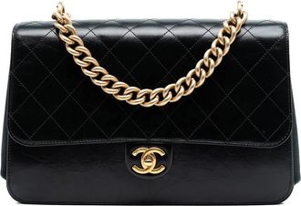 Chanel Hobo Bags - Paris Cosmopolite Aged Calfskin Straight Lined Fla - Gr. unisize - in Schwarz - f&uuml;r Damen