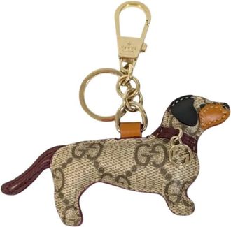 Gucci unisex, Pre-owned, Brun, Taille: ONE Size Porte-cl&eacute;s en tissu Pre-owned