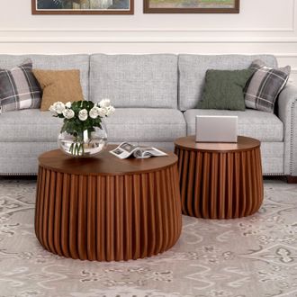 Generic Rustikaler Beistelltisch mit Stauraum Landhausstil - Glatte, handgefertigte Reliefkante, kein Aufbau erforderlich, f&uuml;r Wohnzimmer, Arbeitszimmer oder 