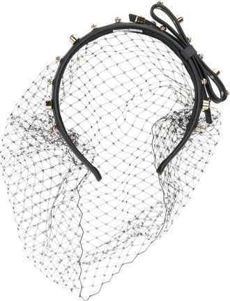 Red Valentino Femme, Accessoires, Noir, Taille: ONE Size Serre-t&ecirc;te &agrave; clous en maille