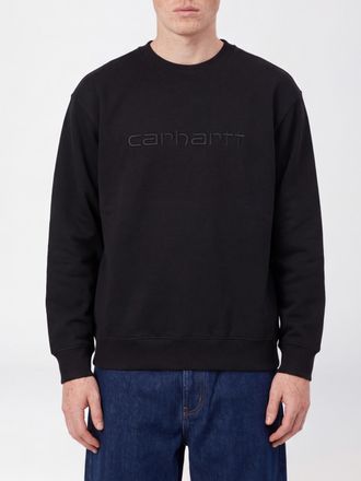 Carhartt Work in Progress Rundhals-Sweatshirt aus Baumwollmischung mit Kontrastlogo und &uuml;berschnittenen Schultern