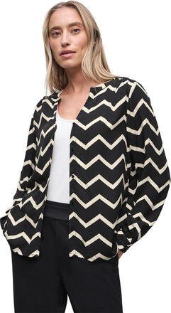 Street One Damen 3412415 Bluse mit Zick-Zack-Muster, Schwarz, 38