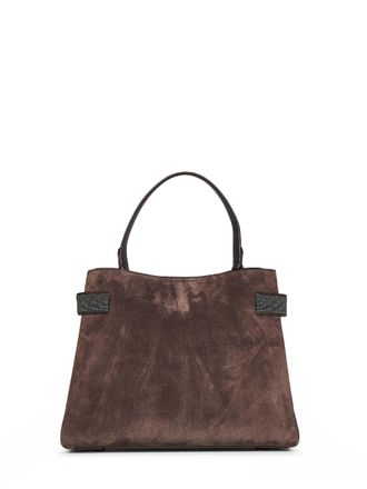 Brunello Cucinelli Womens Top-Handle Bag Espresso Essence Brown Leather Handbags Hand