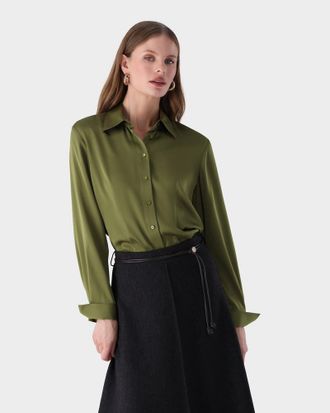 van Laack Hemdbluse aus Seide mit Stretch