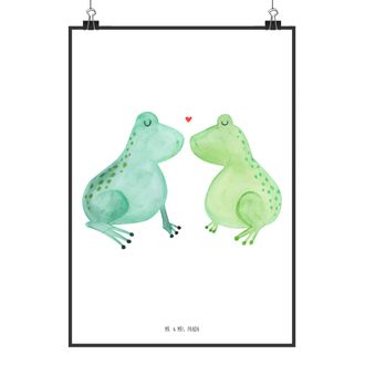 Mr. & Mrs. Panda Bild Frosch Liebe DIN A4 - Geschenk, Fr&ouml;sche, drucke, K&uuml;ssen, f&uuml;r Wand, Hochzeitstag, Poster, Kunstdruck, Wandposter, Freundin
