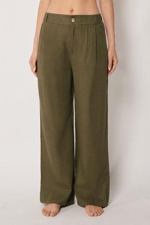 Calzedonia Hose Aus Leinen Und Viskose Grun