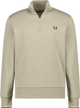 Fred Perry Herren Troyer gr&uuml;n Baumwolle unifarben