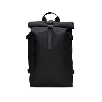 Rains Rucksack mit Rolltop, wasserdichter Rucksack f&uuml;r Damen und Herren, Schwarz, Large, Modern