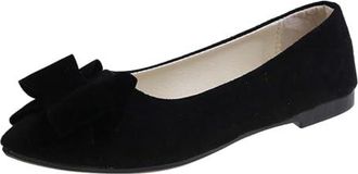 Generic Chaussures plates d&eacute;contract&eacute;es &agrave; bout pointu pour femme, &eacute;l&eacute;gantes, respirantes, couleur unie, l&eacute;g&egrave;res et confortables, avec noeud, ballerines plates