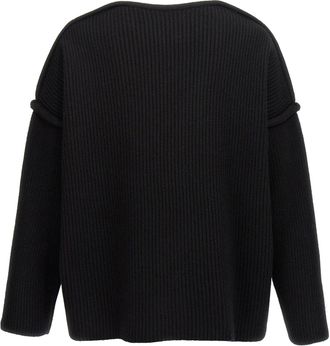 Jil Sander Ribbed Wool Sweater - Black