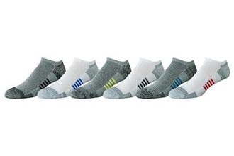 Amazon Essentials Chaussettes Invisibles en Coton pour Hommes, Rembourrées et Respirant, Style Sportif Homme, 6 Paires, Blanc/Gris, 41-45
