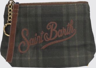 MC2 Saint Barth Pochette porte-cl&eacute;s Aline en coton cir&eacute; &agrave; motif tartan