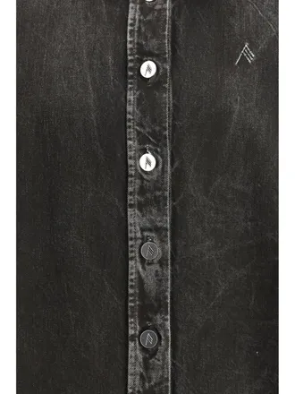 The Attico Womens Denim Shirt Black-White Cotton Black/white