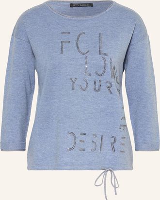 Betty Barclay Pullover Mit 3/4-Arm Und Schmucksteinen blau