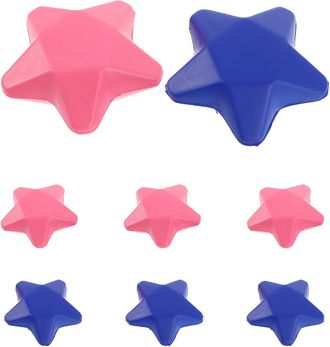 Supvox 8 St&uuml;ck Sternf&ouml;rmige Stressb&auml;lle 8cm aus Pu Handtrainer f&uuml;r Griff&uuml;bungen Stressabbau Handkr&auml;ftigung Gymnastikball f&uuml;r B&uuml;ro und Freizeit