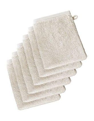De Witte Lietaer 199514 Wellness Waschlappen, Baumwolle, 15 x 22 cm, 6er-Set, beige, 15x22 cm