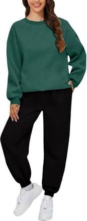 Generic Survêtement de jogging 2 pièces, survêtement pour femme - Confort - Coupe droite - Tenue de sport dautomne - Coupe régulière - Survêtement décontracté