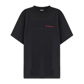 Balenciaga Oversize T-Shirt mit R&uuml;ckenprint - - Tops - Herren - Schwarzk - M