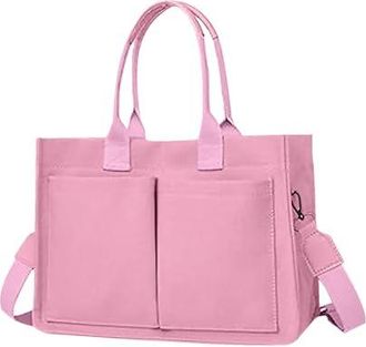 Generic Sac fourre-tout d&eacute;contract&eacute; multi-poches en toile pour femme | Sac &agrave; main multi-poches | Sac fourre-tout de couleur unie tendance pour un usage quotid