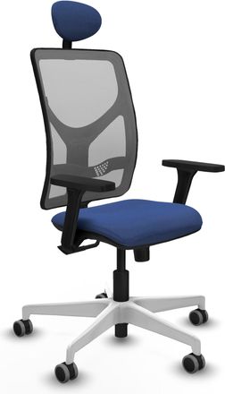 Piqueras y Crespo Arbeitsstuhl mit Rollen mit 3D-Armlehnen, h&ouml;henverstellbarer Lendenwirbelst&uuml;tze und festem Kopfteil, ausgestattet mit 3-fach verstellbarer R&uuml;ckenlehne