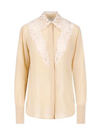 Fendi Silk Georgette And Lace Shirt