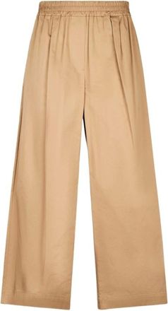 Max Mara Femme, Pantalons, Brun, Taille: 40 FR Cotton Rasetto Pantalons