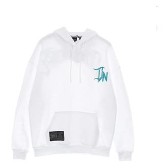 Dolly Noire Leichter Kapuzenpullover mit 3D-Schrift Wei&szlig; - - Sweatshirts & Hoodies - Herren - Wei&szlig; - XL