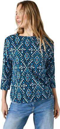 Cecil Damen B322275 Bedrucktes Shirt Mit Kn&ouml;pfen, Deep Charcoal Grey,XS