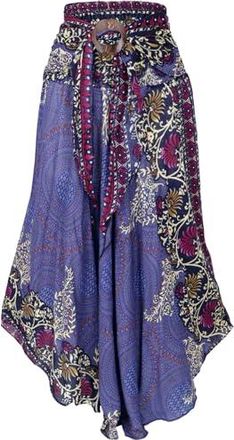 Guru Shop Jupe d&eacute;t&eacute; hippie chic, pour femme, rose, synth&eacute;tique, longue, taille : 38, v&ecirc;tement alternatif, Gentiane/rose, 40